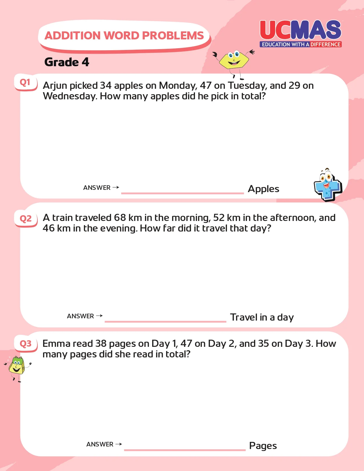 Download Free Mental Maths Worksheets For Class 4 | UCMAS